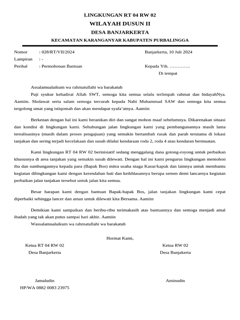 Lingkungan RT 04 RW 02 | PDF