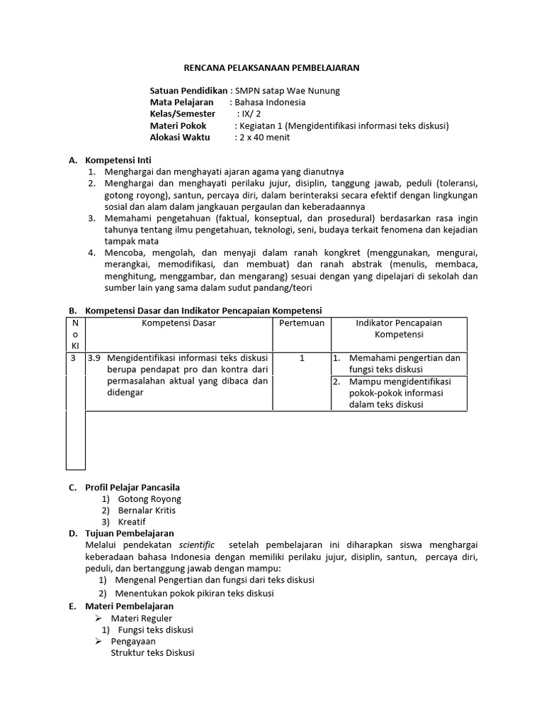 RPP Penilaian Kinerja | PDF