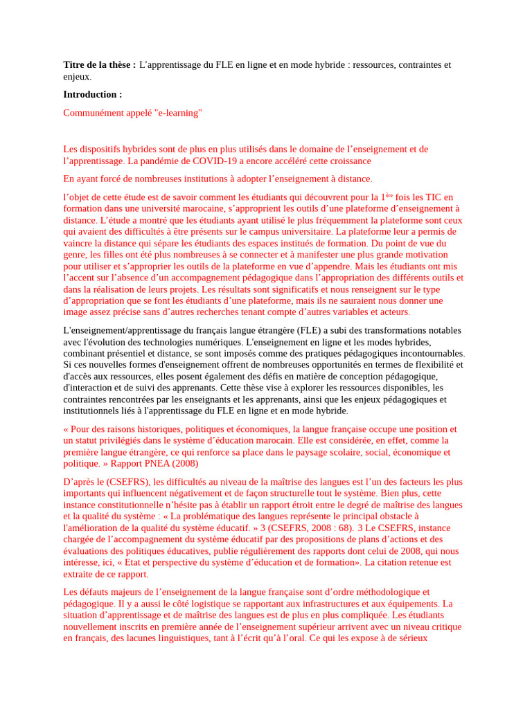 Projet de Thèse | PDF