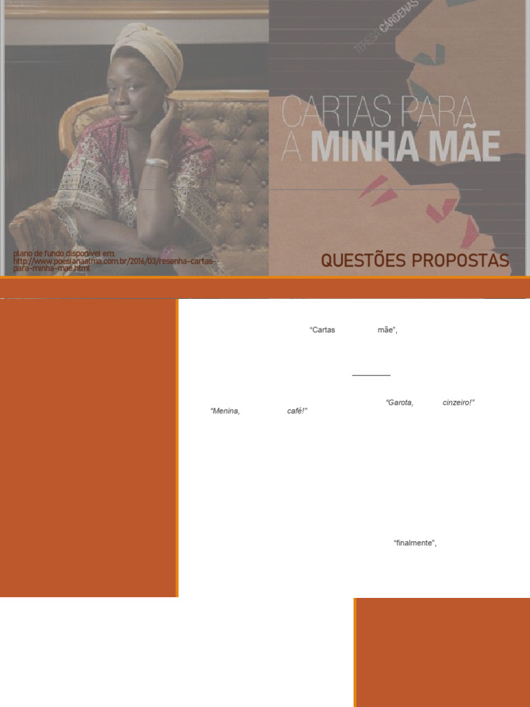 Cartas para A Minha Mãe Questões Propostas | PDF