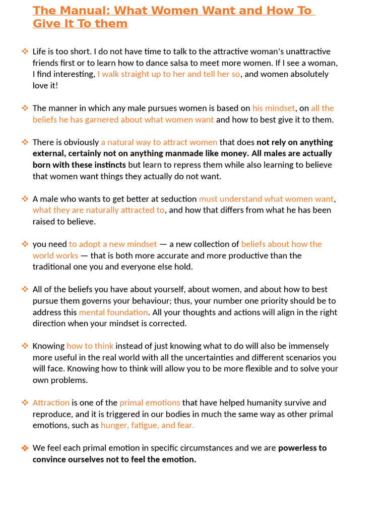 The Manual - What Women Want | PDF