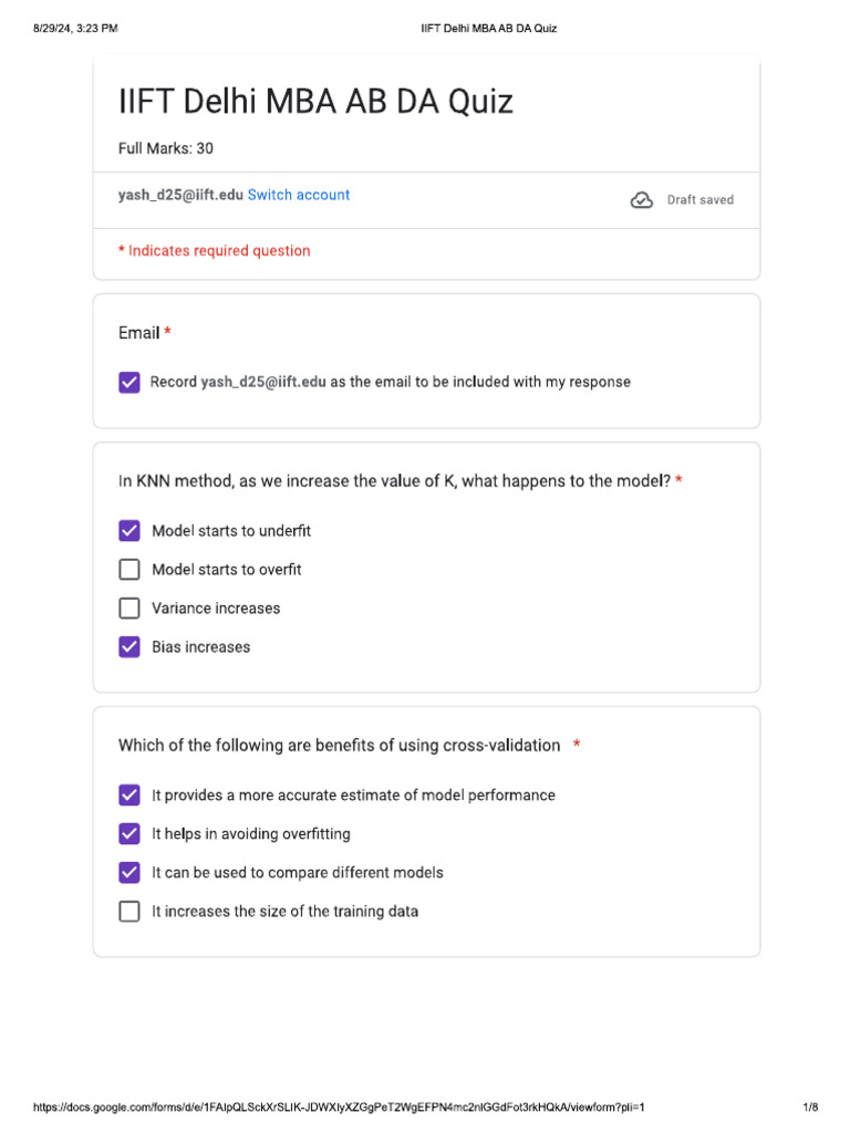 Data Analytics Quiz | PDF
