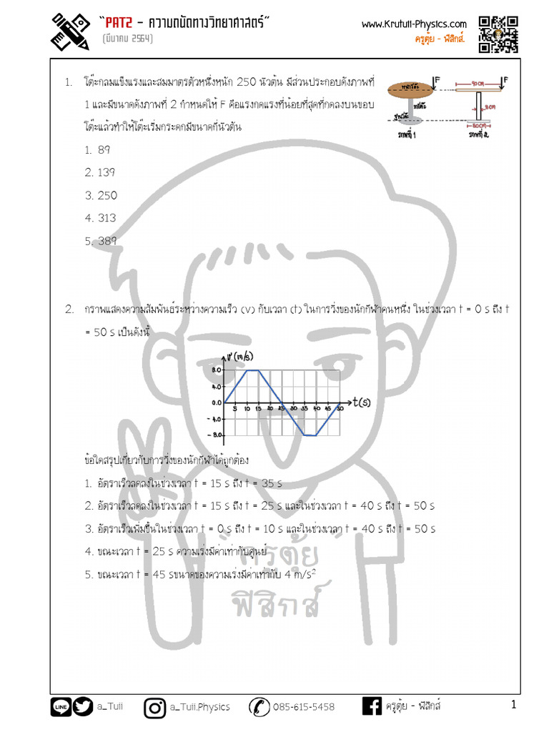 PHYS - PAT2 dek64 มีนาคม 2564 | PDF