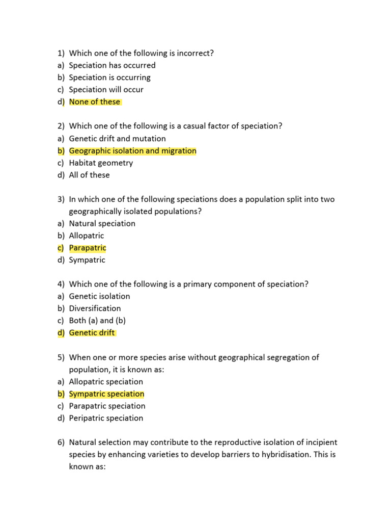 Genetics of Speciation | PDF | Evolution | Natural Selection