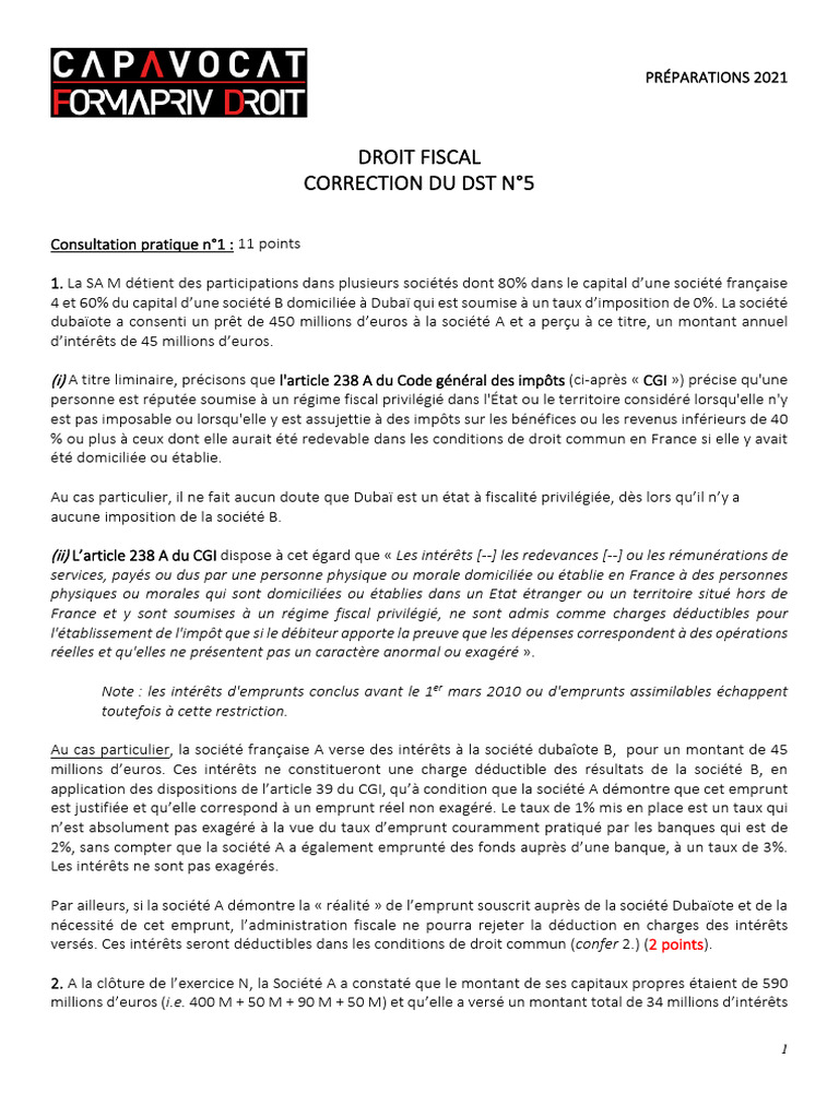 Corrigé DST 5 | PDF