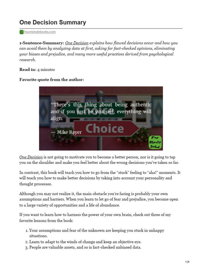 One Decision Summary | PDF