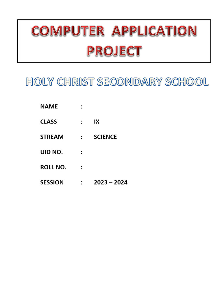 Project Format | PDF