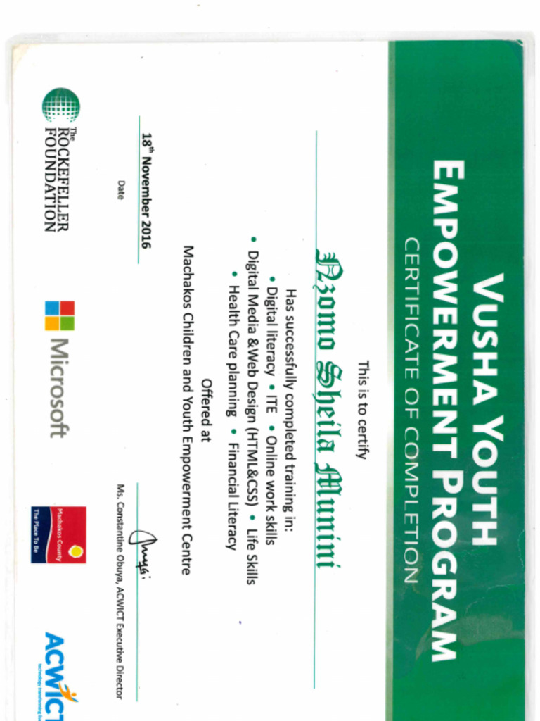 Youth Empowerment Program Certificate | PDF
