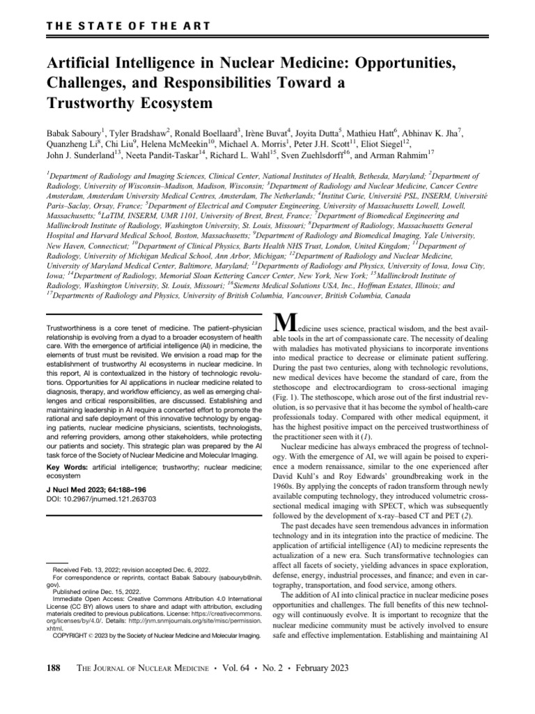 2023 - Saboury - Artificial Intelligence in NM Opportunities ...