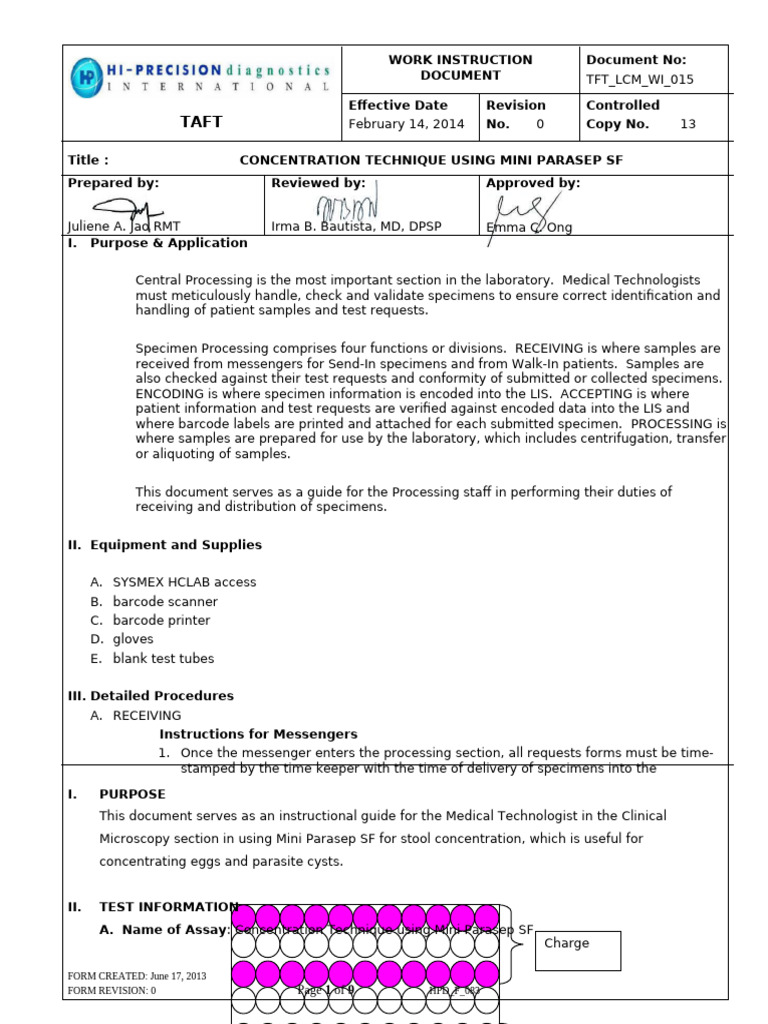 TFT - LCM - Wi - 015 Concentration Technique Using Mini Parasep SF | PDF