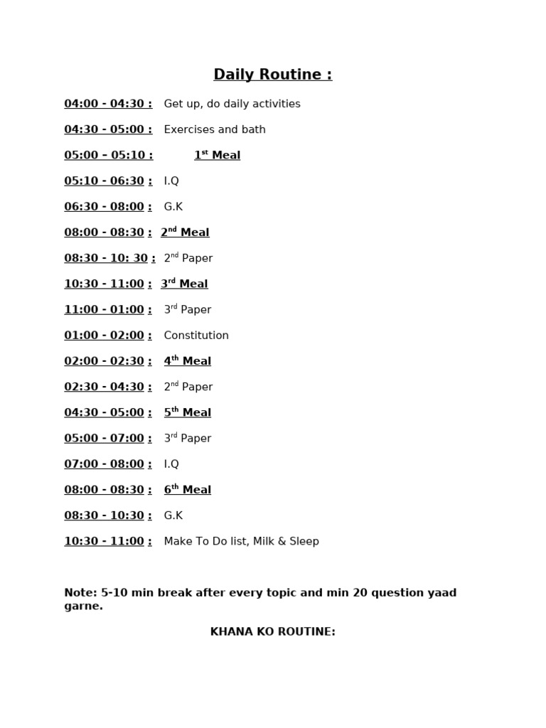 Daily Routine | PDF