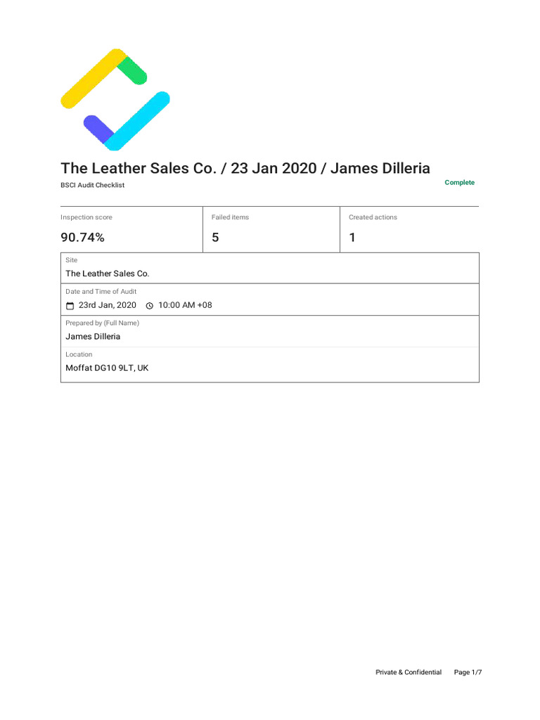 BSCI Audit - Sample | PDF