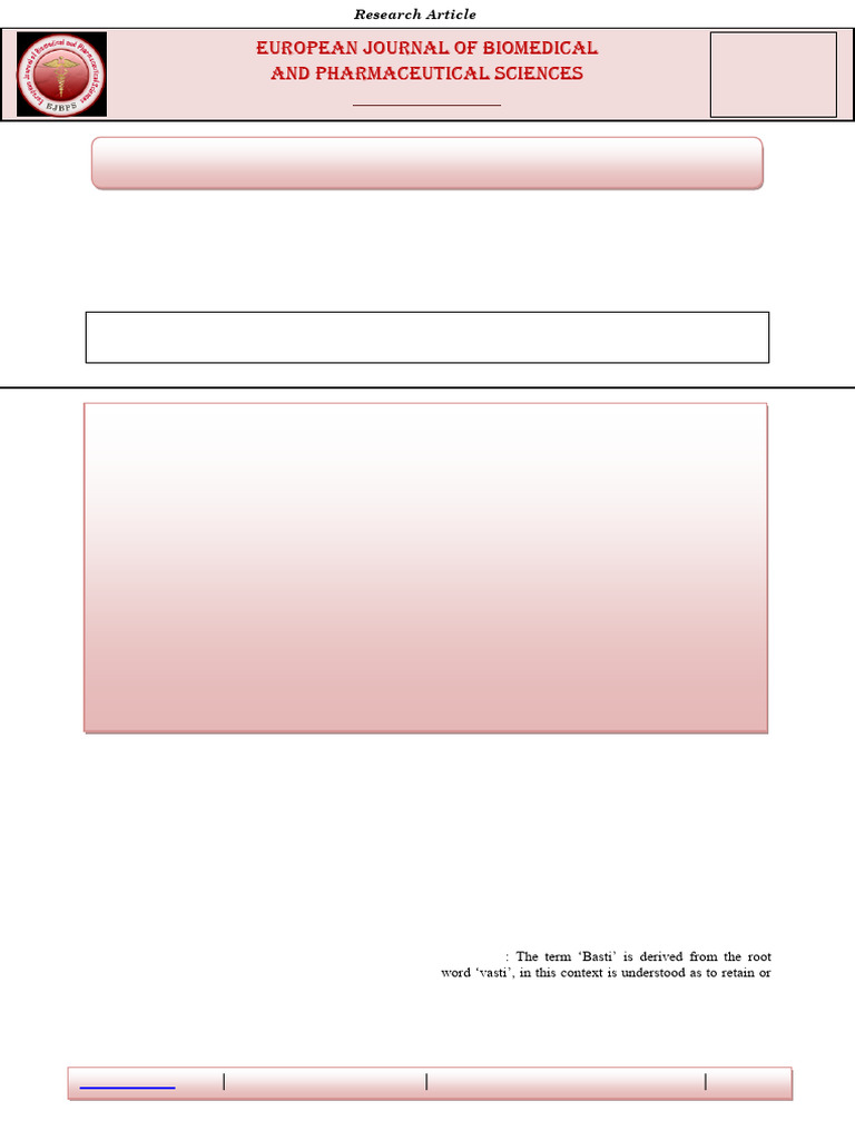 Janubasti A Noninvasive Treatment Modality in Osteoarthritis Knee Joint ...