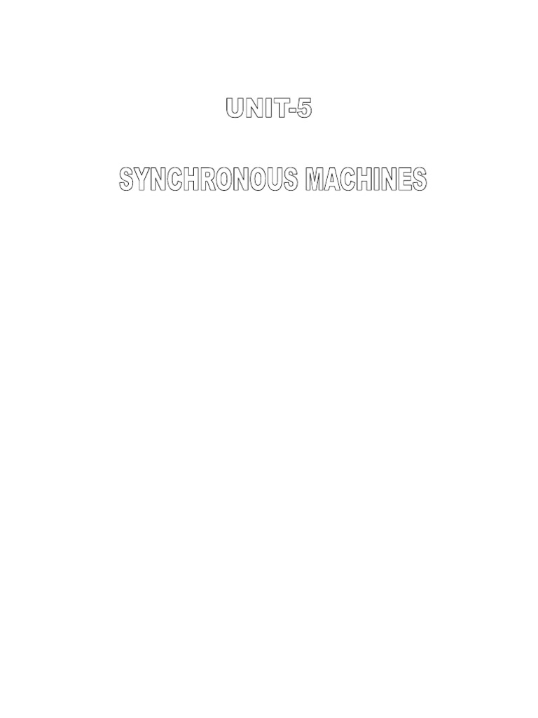150302628 UNIT v Synchronous Machines | PDF