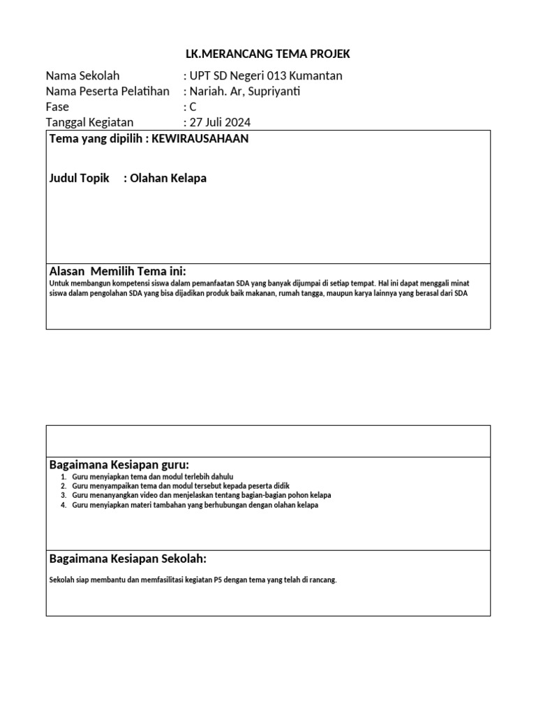 LK Merancang Tema | PDF