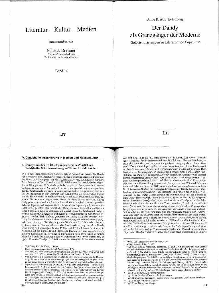 Tietenberg - Dandyismus Heute | PDF