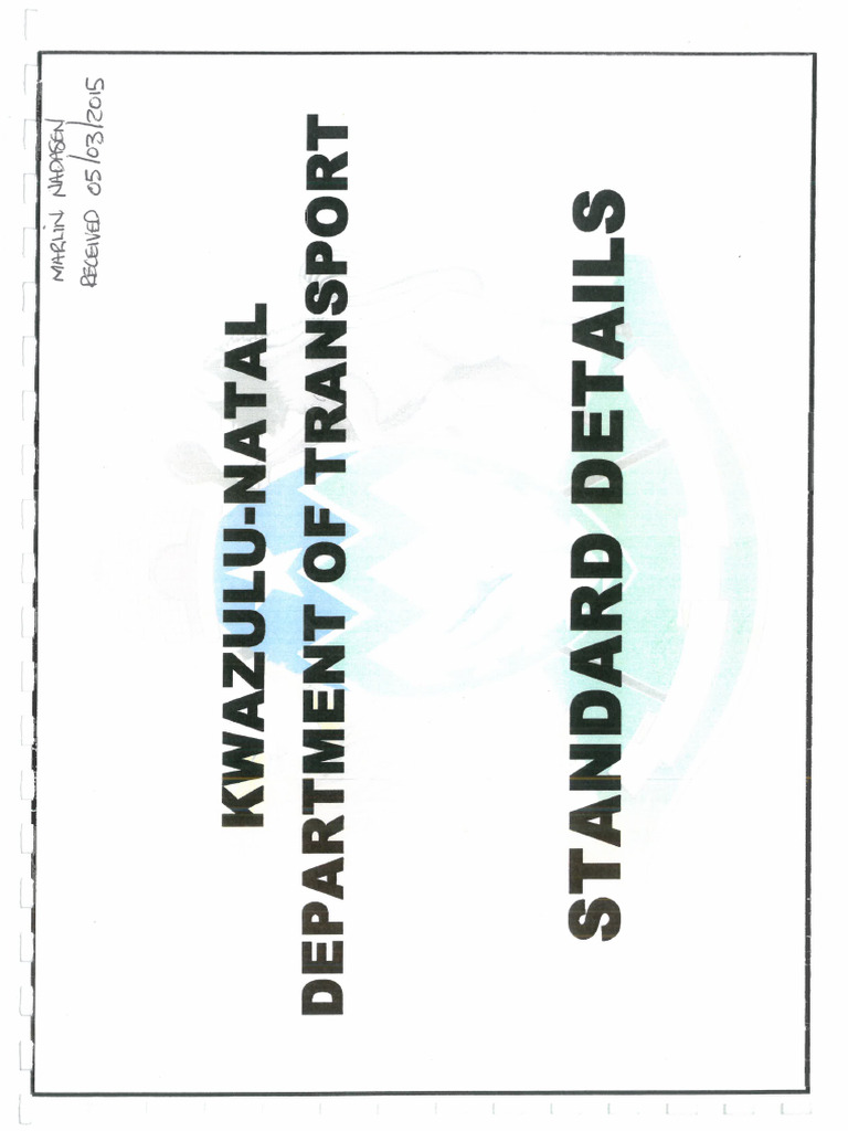 KZN DOT Standard Details (Latest - 2015-03-05) | PDF