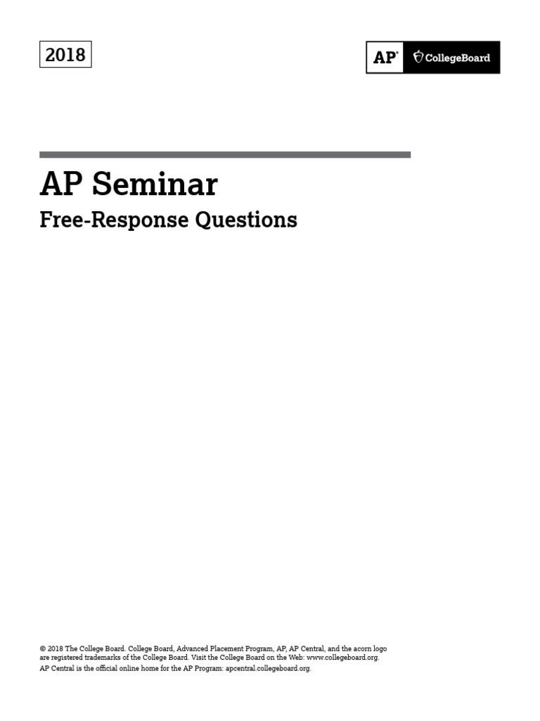 AP Seminar Exam 2018 | PDF