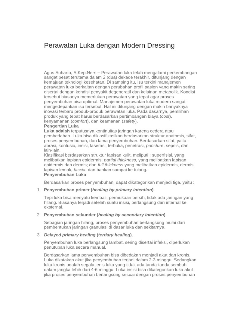 Perawatan Luka Dengan Modern Dressing | PDF