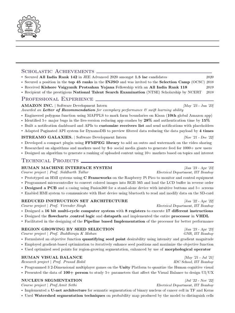 Scholastic Achievements | PDF