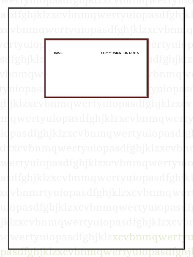 Basic Communication Notes | PDF