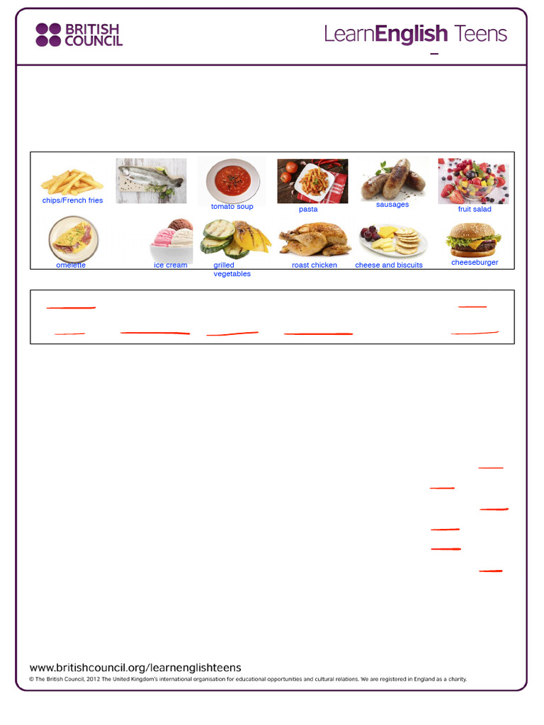 Restaurant Worksheet | PDF