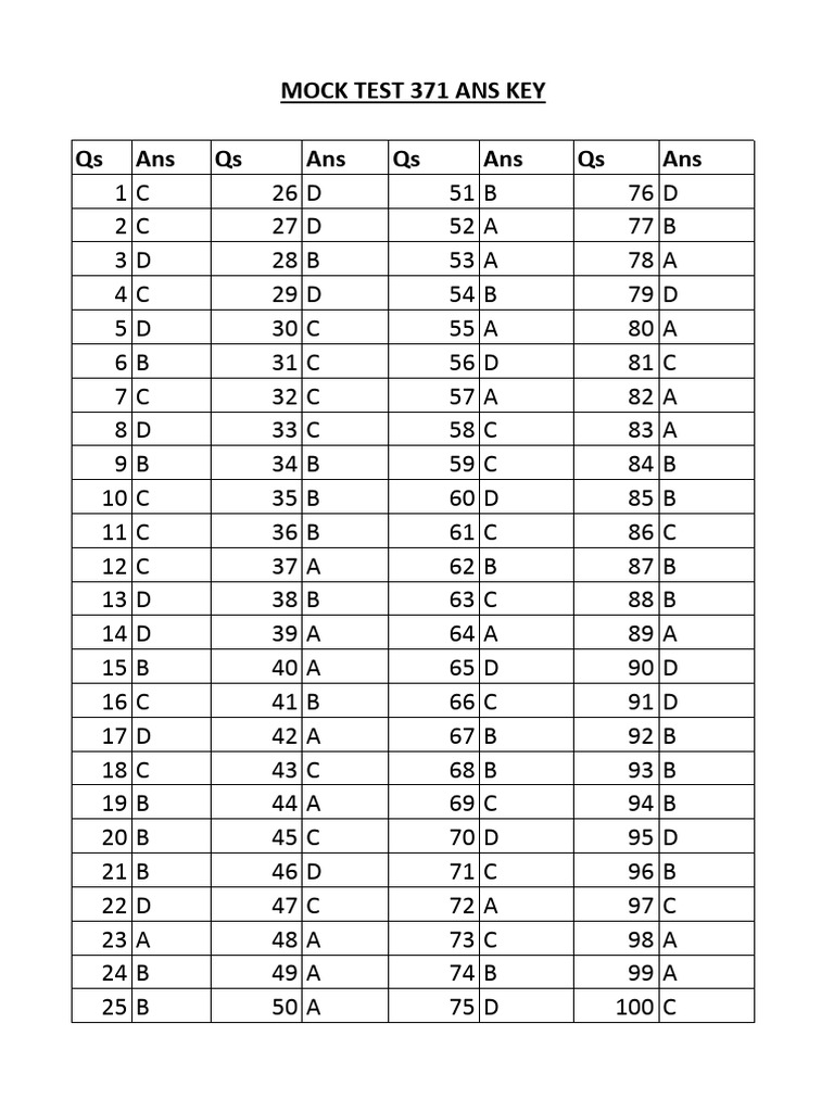 Final Ans Key 371-1 | PDF