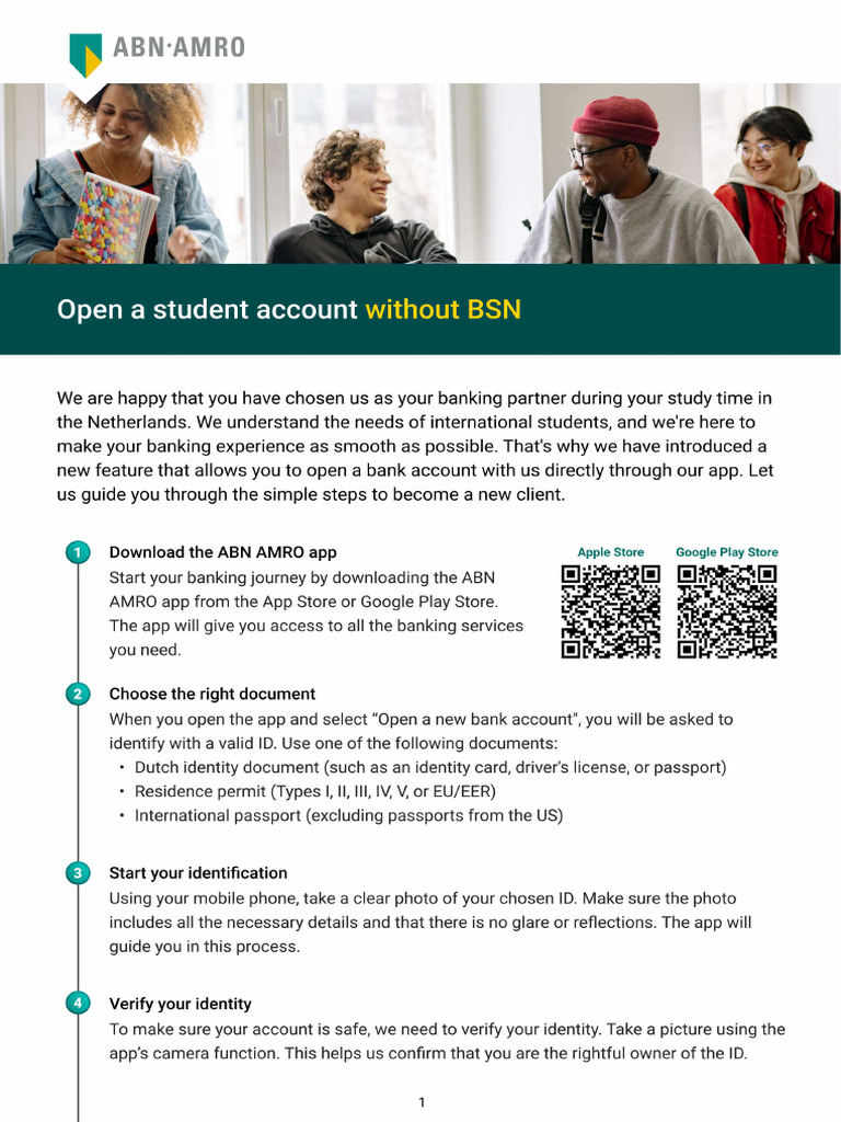 Open Abn Amro Student Account Without BSN - Aug 2023 | PDF