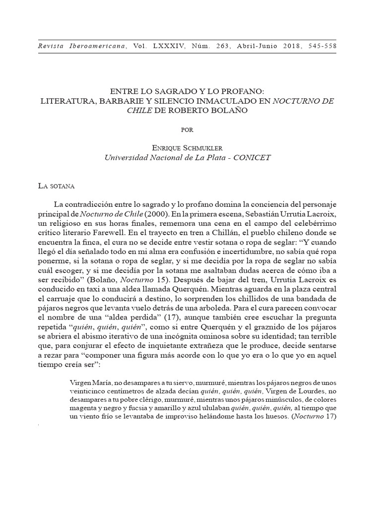 Entre Lo Sagrado y Lo Profano Literatura | PDF