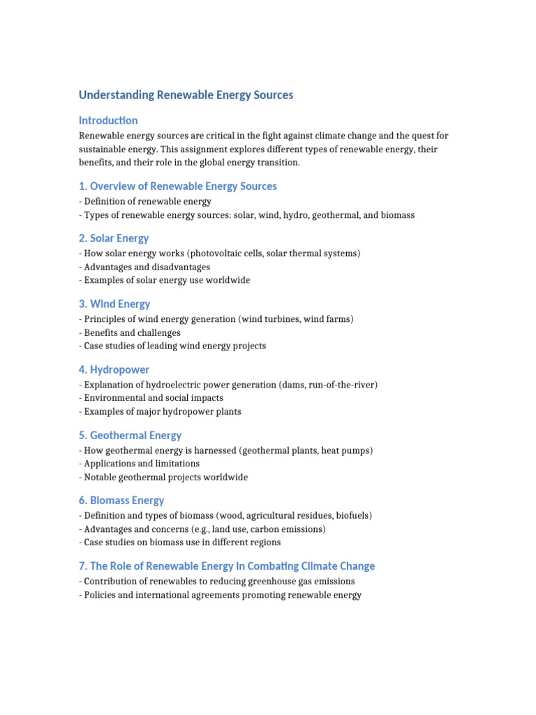 Assignment 3 Renewable Energy Sources | PDF