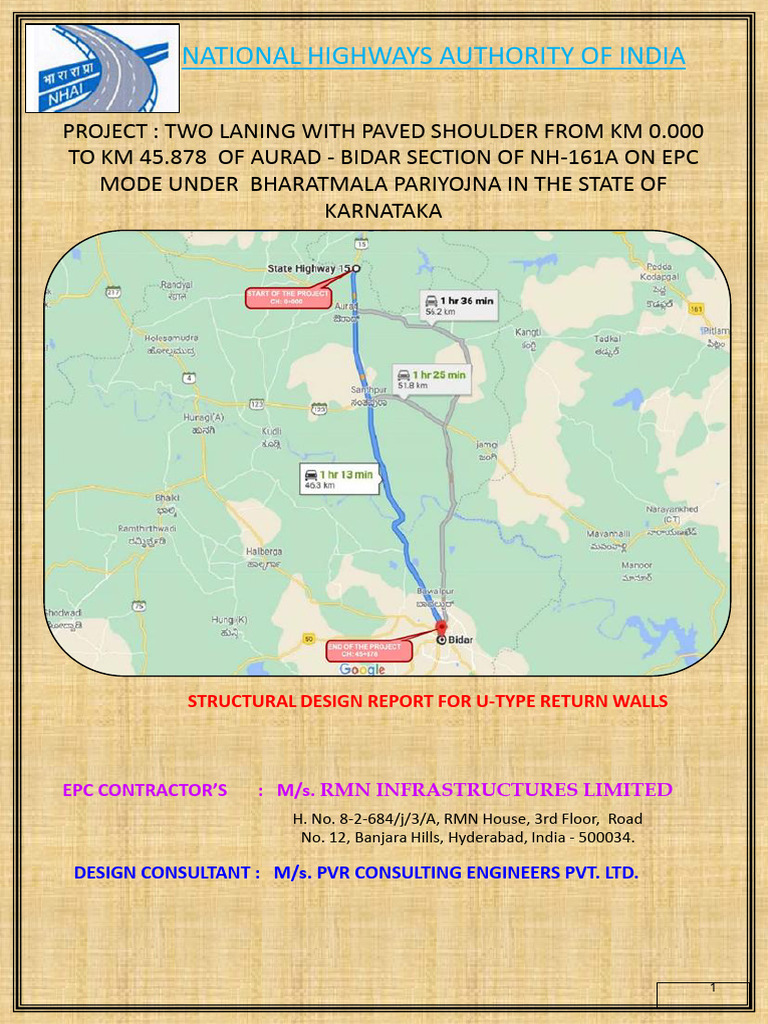 Structural Design Report - U-Type Return Walls | PDF