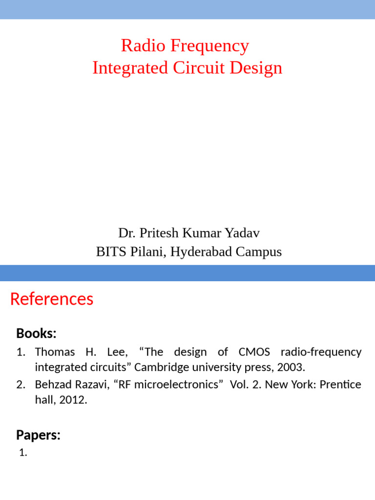RFIC Design 2024 Third Week | PDF