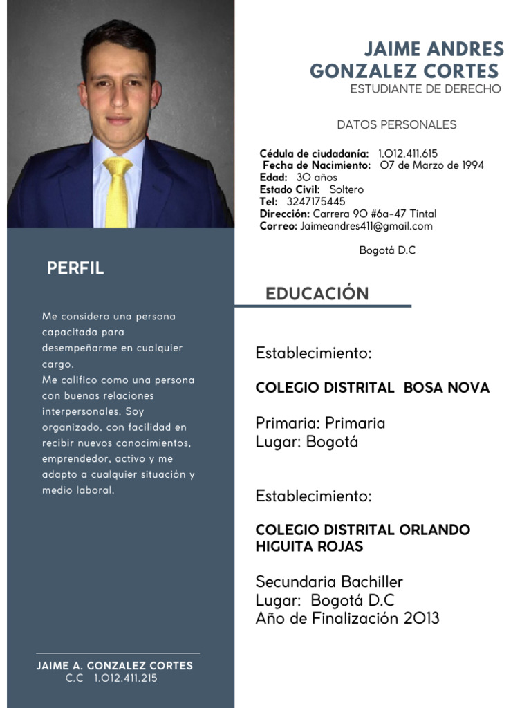 Hoja de Vida Jaime Andres Gonzalez - 20240823 - 183046 - 0000 | PDF