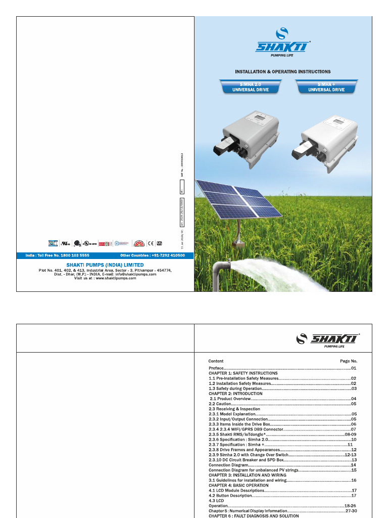Simha Plus Solar Drive Manual L5 15jan2023 | PDF