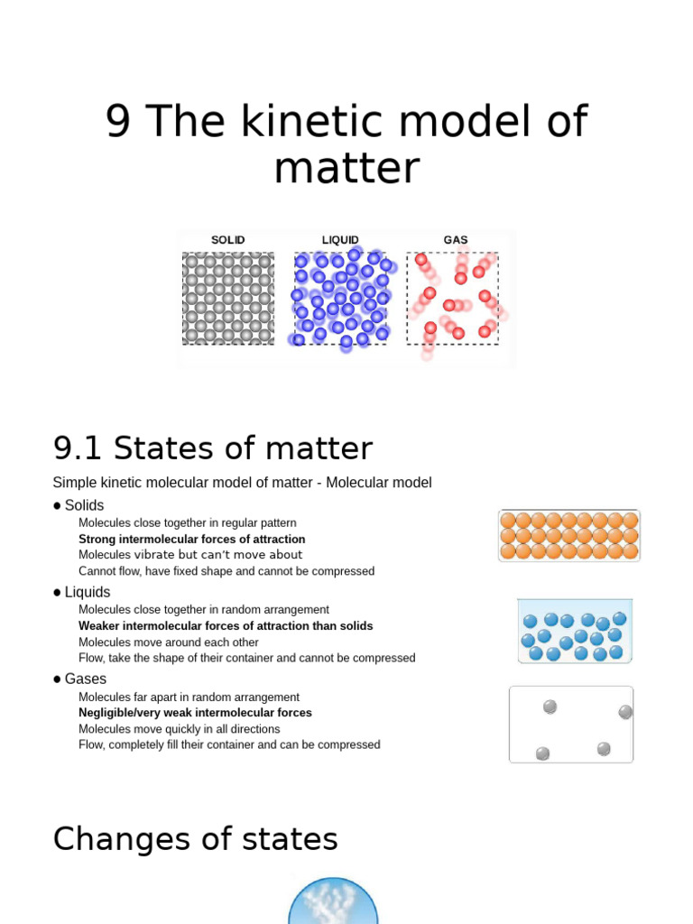 9 The Kinetic Model of Matter | PDF | Gases | Evaporation