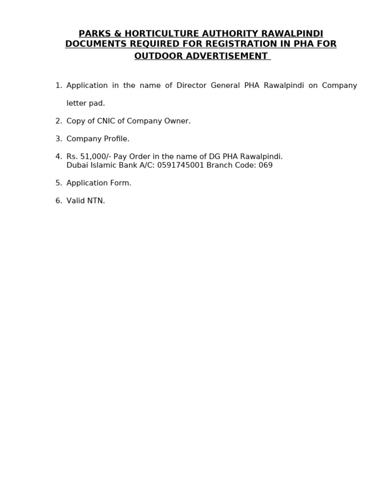 4 Requirement For Registration With PHA | PDF