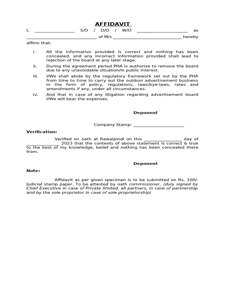 2 Affidavit For Noc | PDF