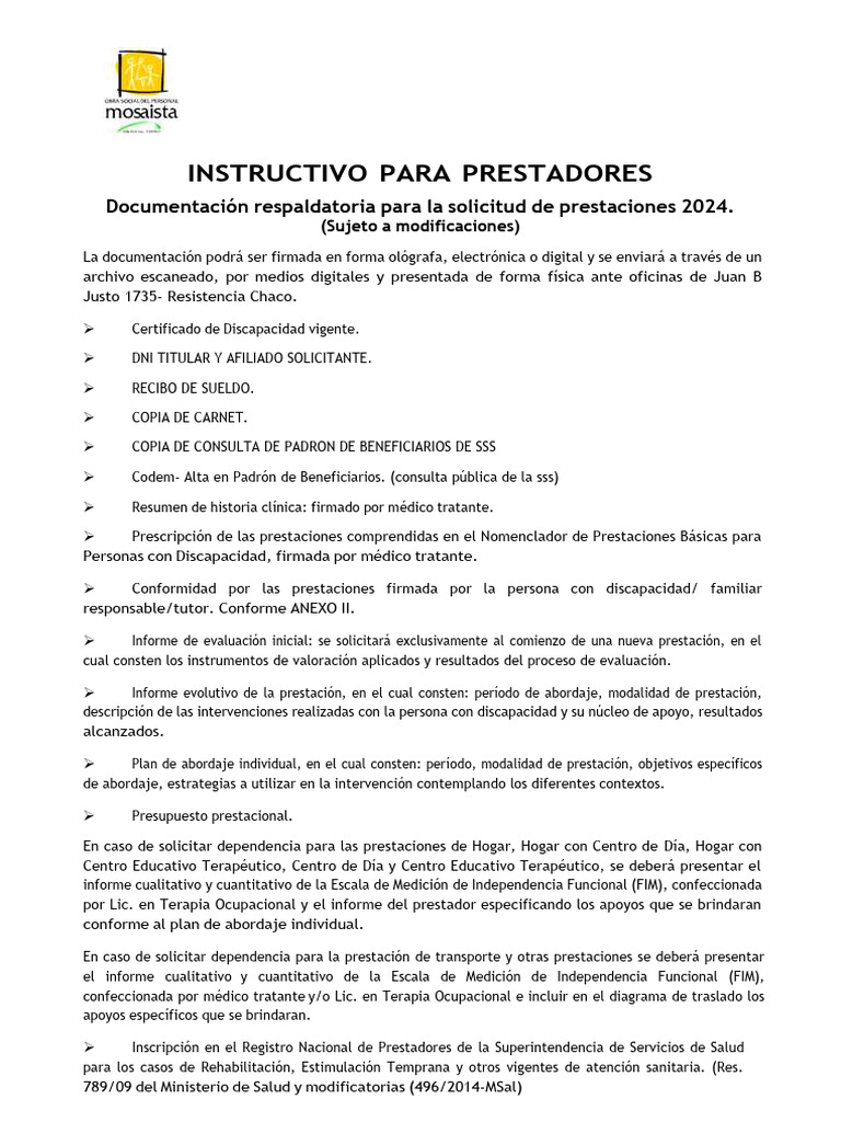 Instructivo Documentacion Anual 2024 | PDF