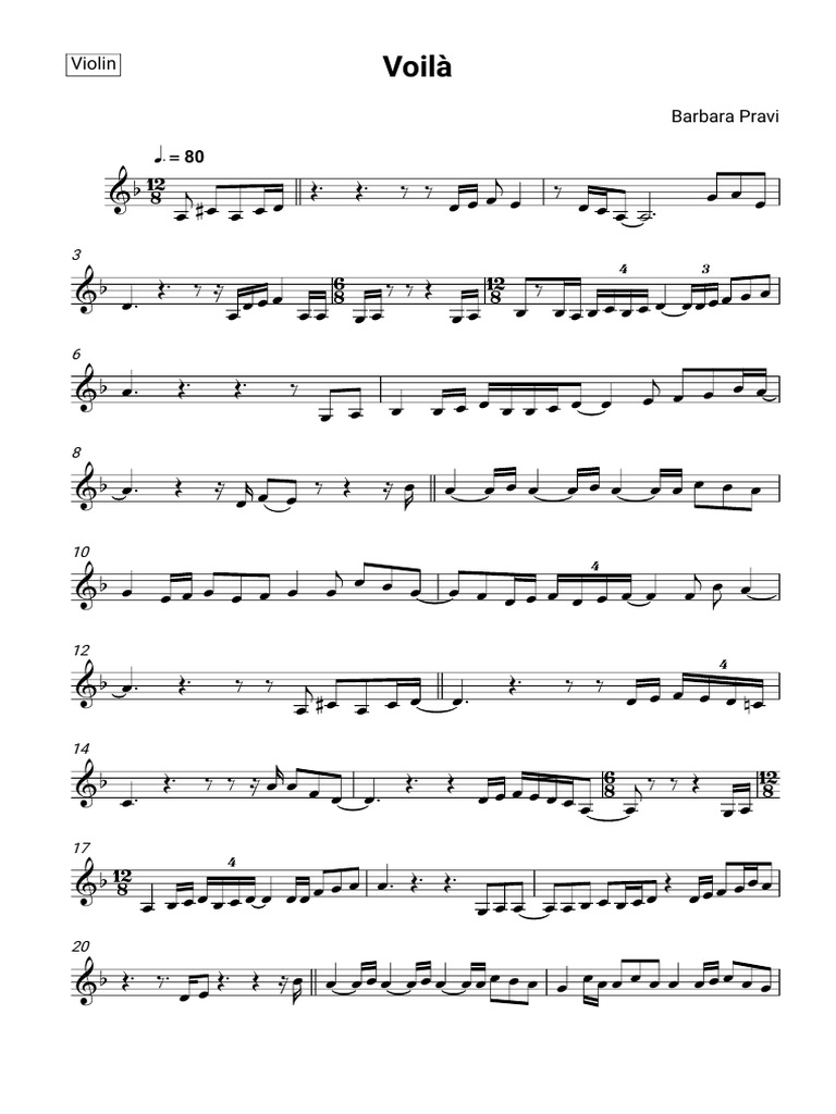 Barbara Pravi Voila Violin Pdf