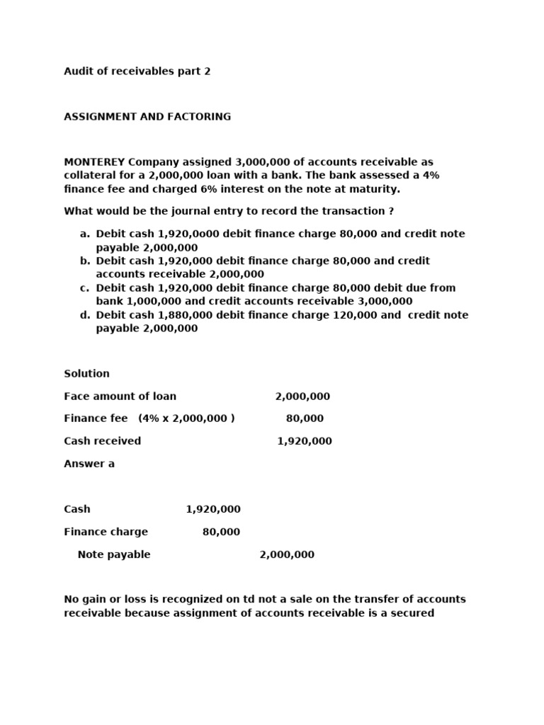 Audit of Receivables Part 2 | PDF
