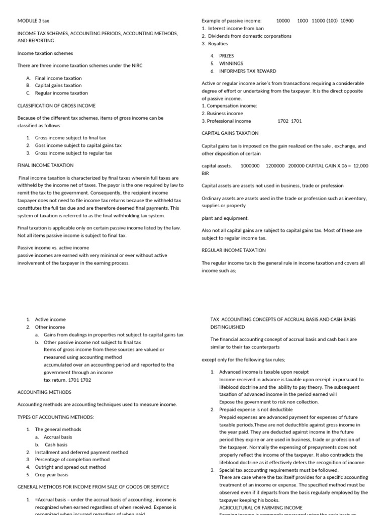 Tax Module 3 | PDF