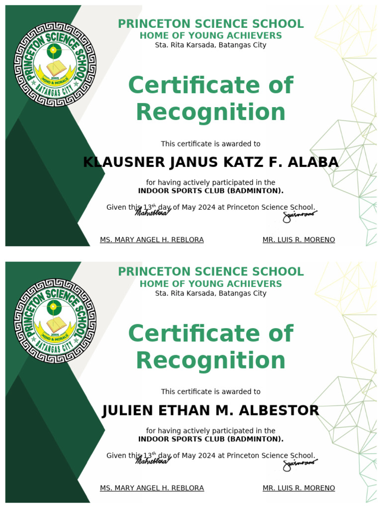 Badminton Cert | PDF