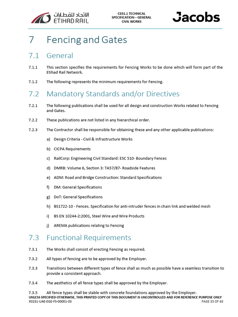 Fencing Materials & Gates Specification | PDF