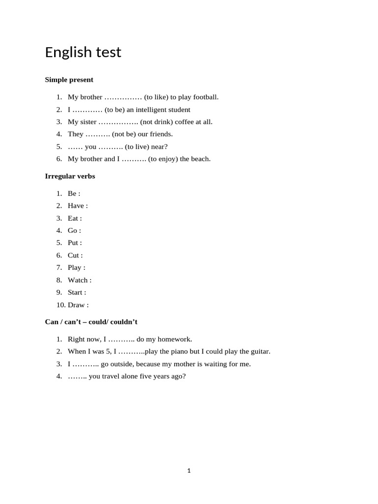 English Test | PDF