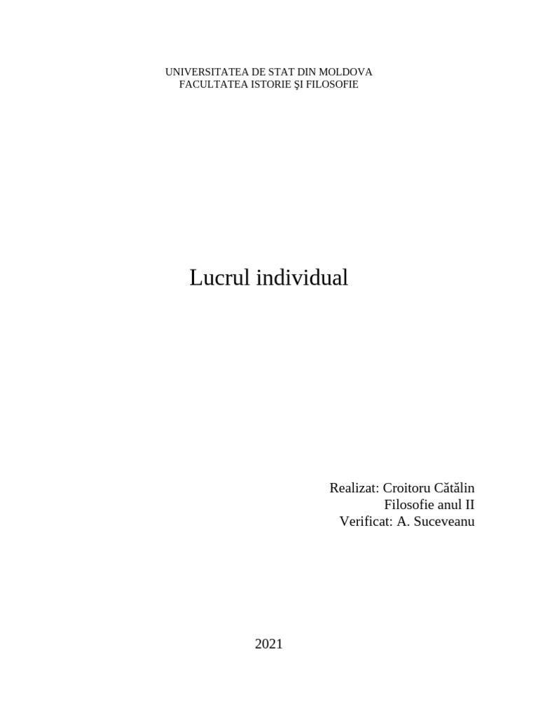 Lucru Individual - Antropologia Și Filosofia Culturii - Croitoru ...