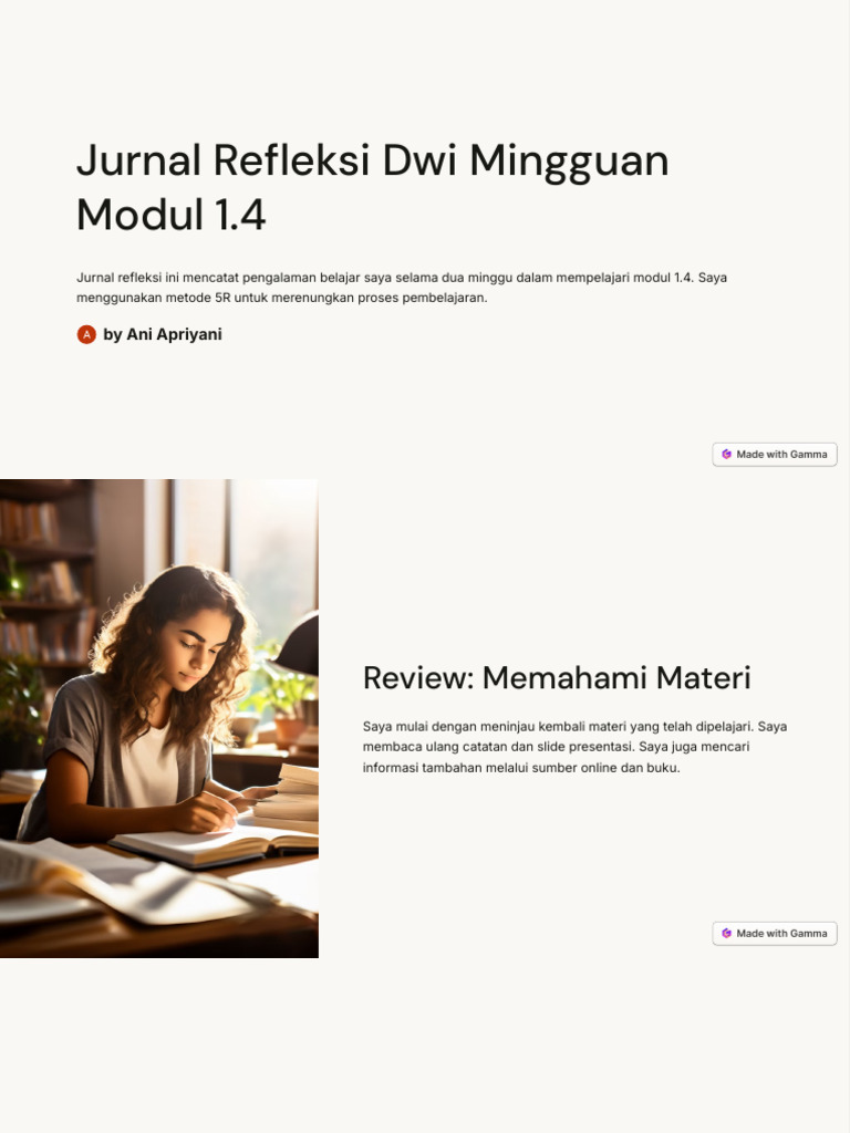 Jurnal Refleksi Dwi Mingguan Modul 14 | PDF