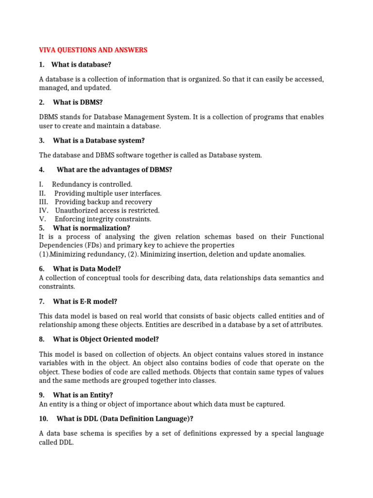 Viva Questions and Answers | PDF