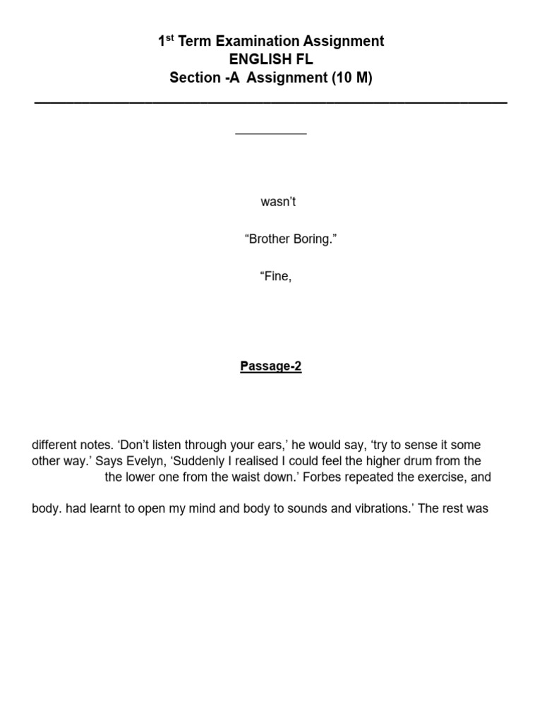 ENG Literature Section - A | PDF
