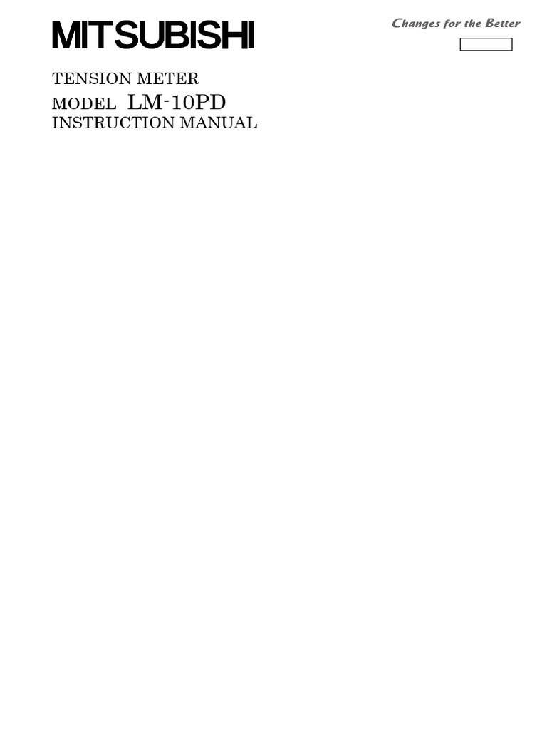 LM-10PD: Tension Meter Model Instruction Manual | PDF