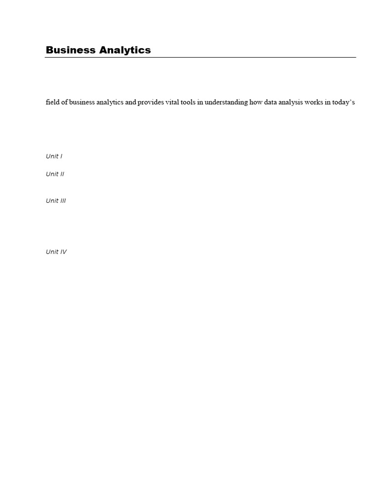 Business Analytics | PDF Business Analytics | PDF